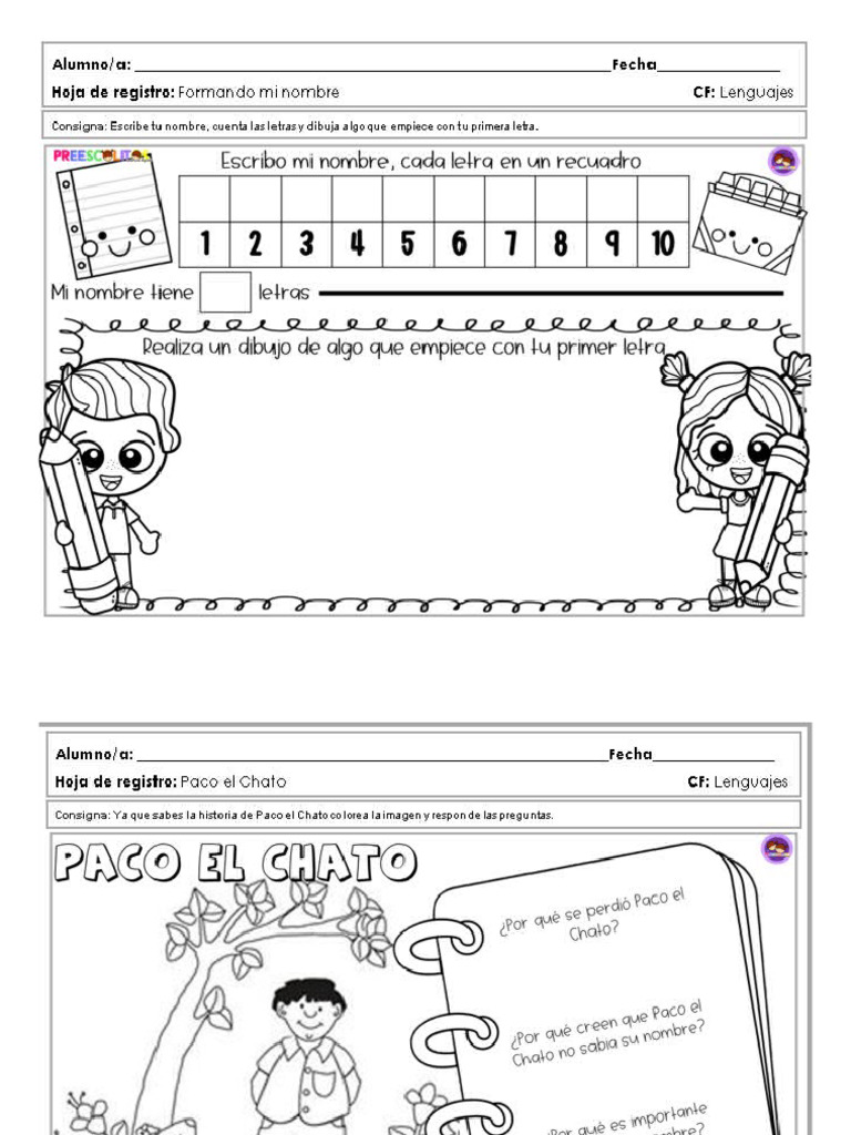 Actividades - Mi Nombre | PDF