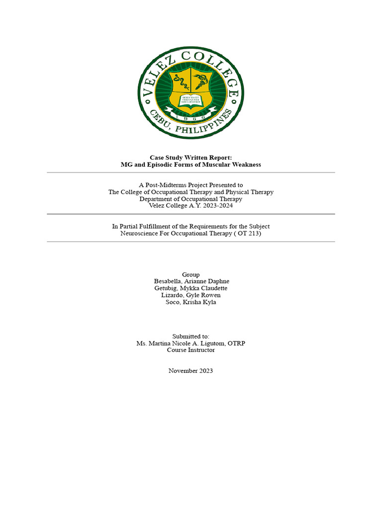 Wo Group 8 MG and Episodic Forms of Muscular Weakness 1 | PDF ...