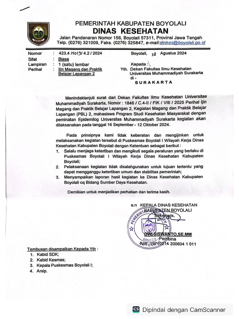 Surat Perizinan PBL 2 | PDF