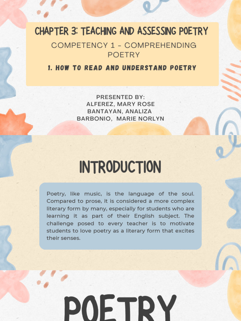 Teaching Poetry: Comprehension Strategies | PDF | Poetry | Narrative