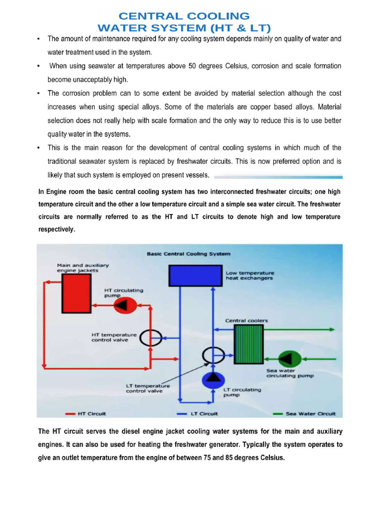 Central Cooling System (HT & LT) | PDF