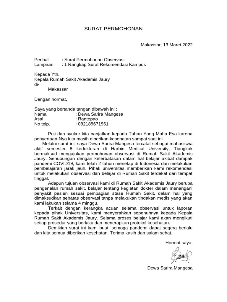 Surat Permohonan | PDF