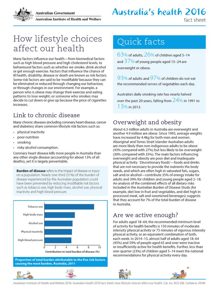 Impact of Lifestyle Choices on Health | PDF | Obesity | Cardiovascular ...