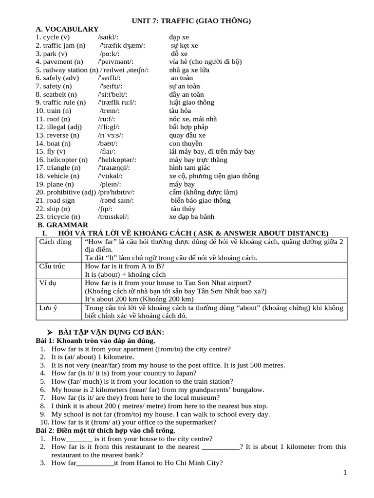 Unit 7 | PDF | Traffic | Road