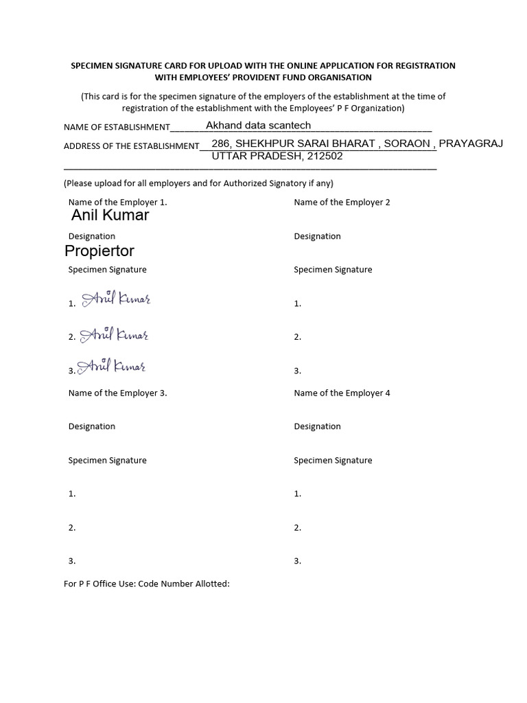EPF Sign Form | PDF