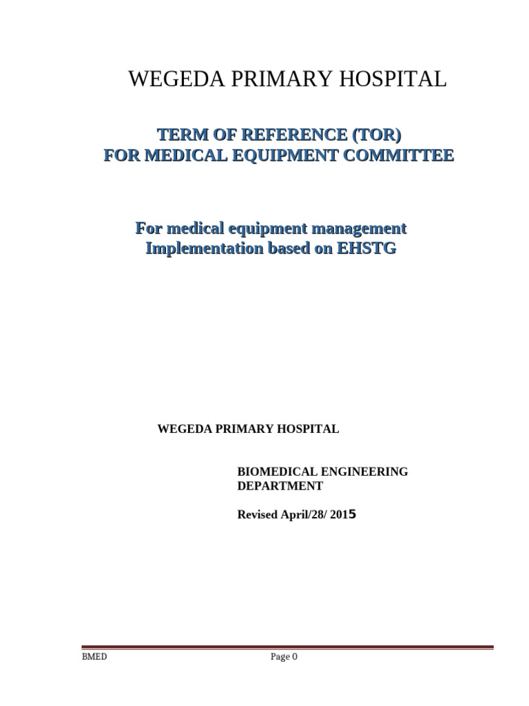 TOR Revised | PDF | Medical Device | Health Care