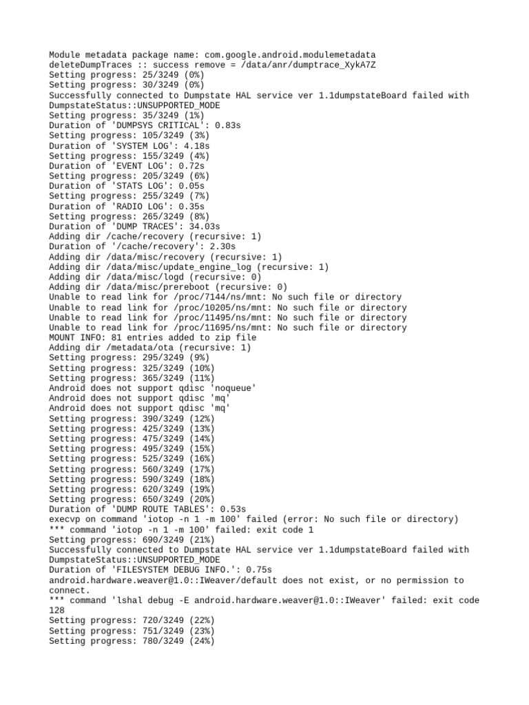 Dumpstate 2024 12 08 08 25 15 Dumpstate - Log 10484 | PDF | Software Development | Data Management