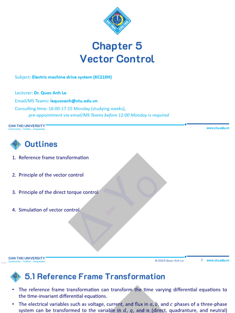 MD C5 Vector Control | PDF | Rotation | Electromagnetic Induction