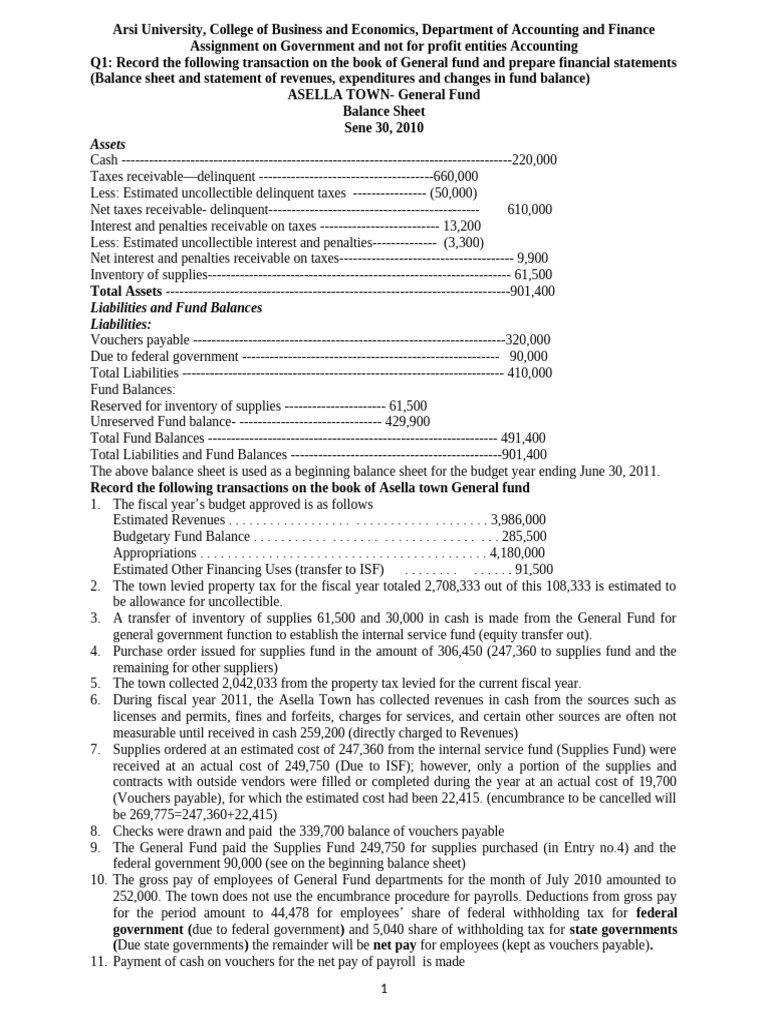 Public&civil Assignment | PDF | Fund Accounting | Balance Sheet