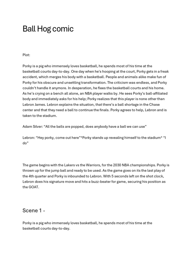 Ball Hog comic | PDF | Le Bron James | National Basketball Association