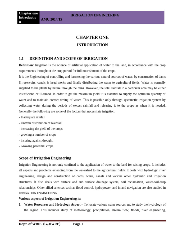 Introduction To Irrigation Engineering | PDF | Irrigation | Soil