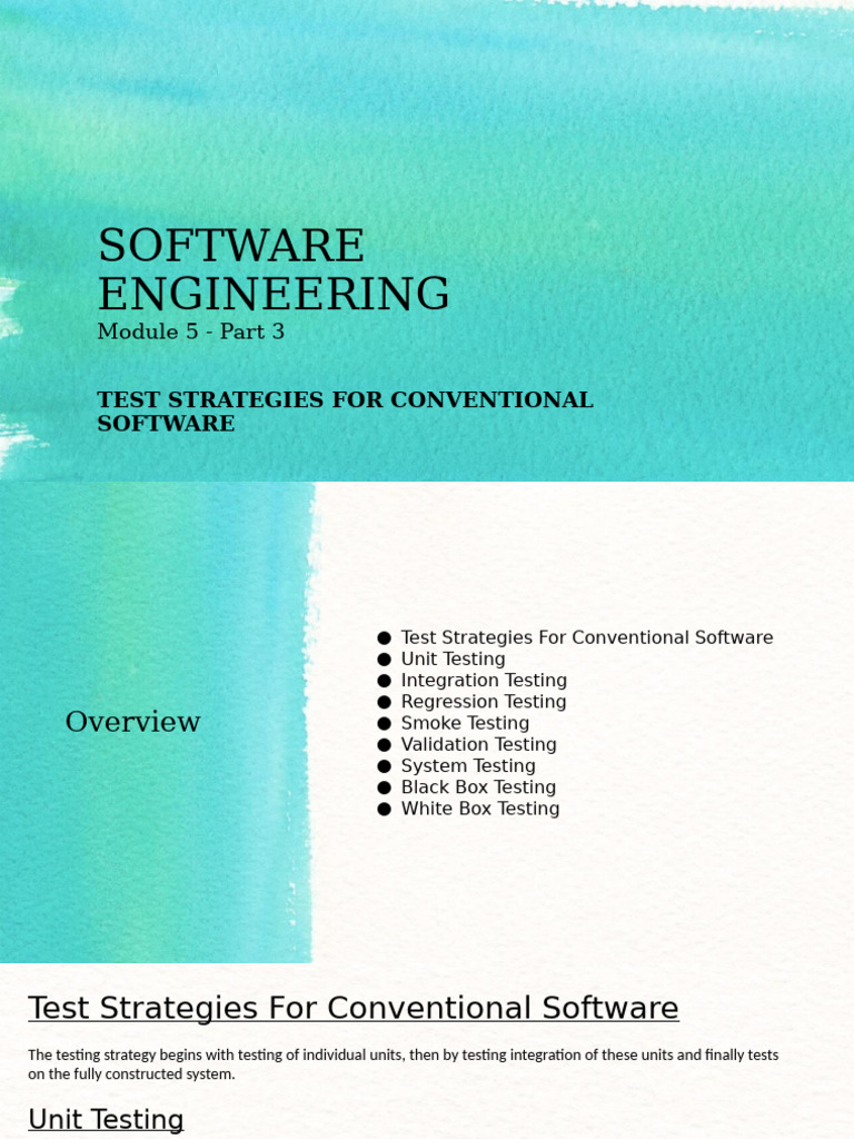 Test Strategies for Conventional Software | PDF | Software Testing ...