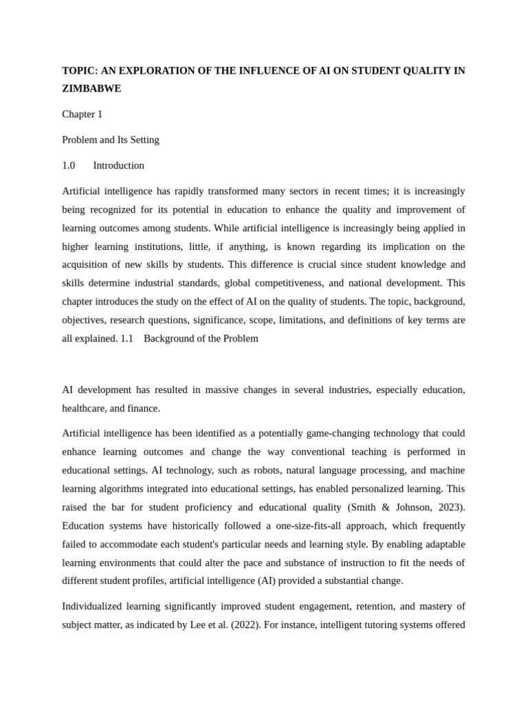 Tessandra Marowa Final Document (1) ..,.-1 | PDF | Intelligence (AI ...