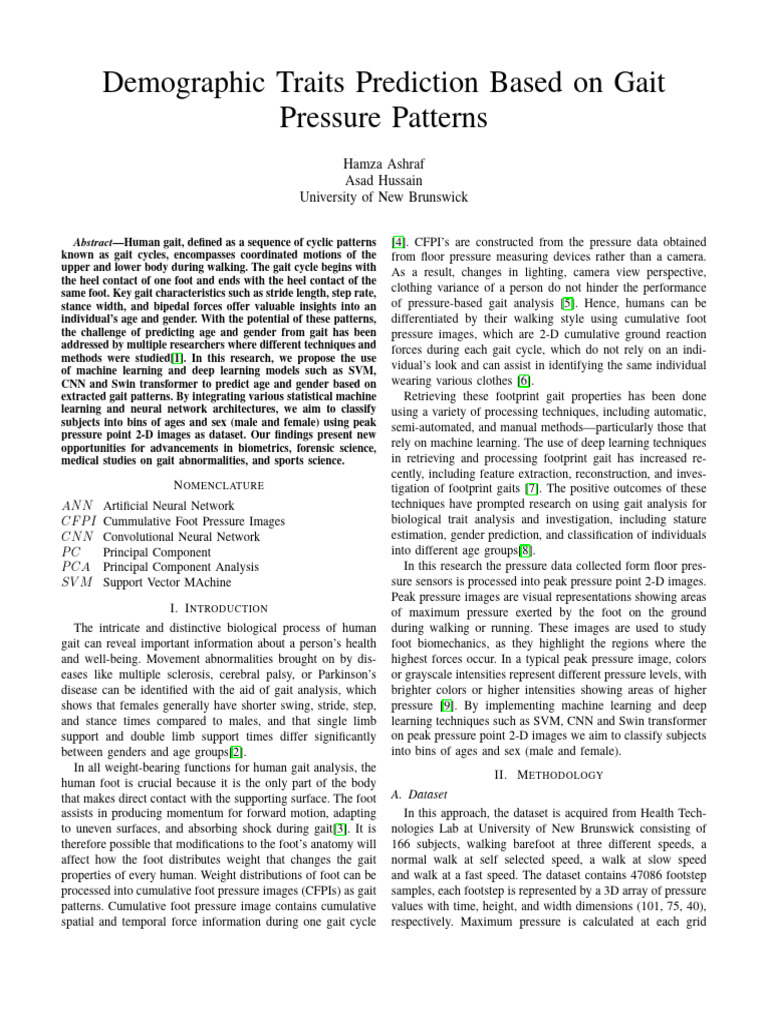 Progress Report GAIT Analysis | PDF | Principal Component Analysis | Support Vector Machine