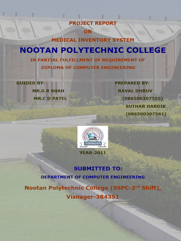 Medical Inventory System Project Report | PDF | System | Inventory