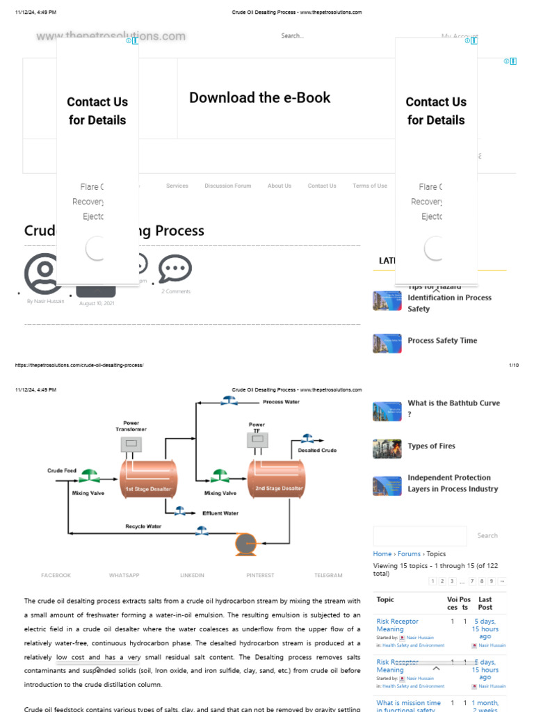 Crude Oil Desalting Process Overview | PDF | Water | Oil Refinery
