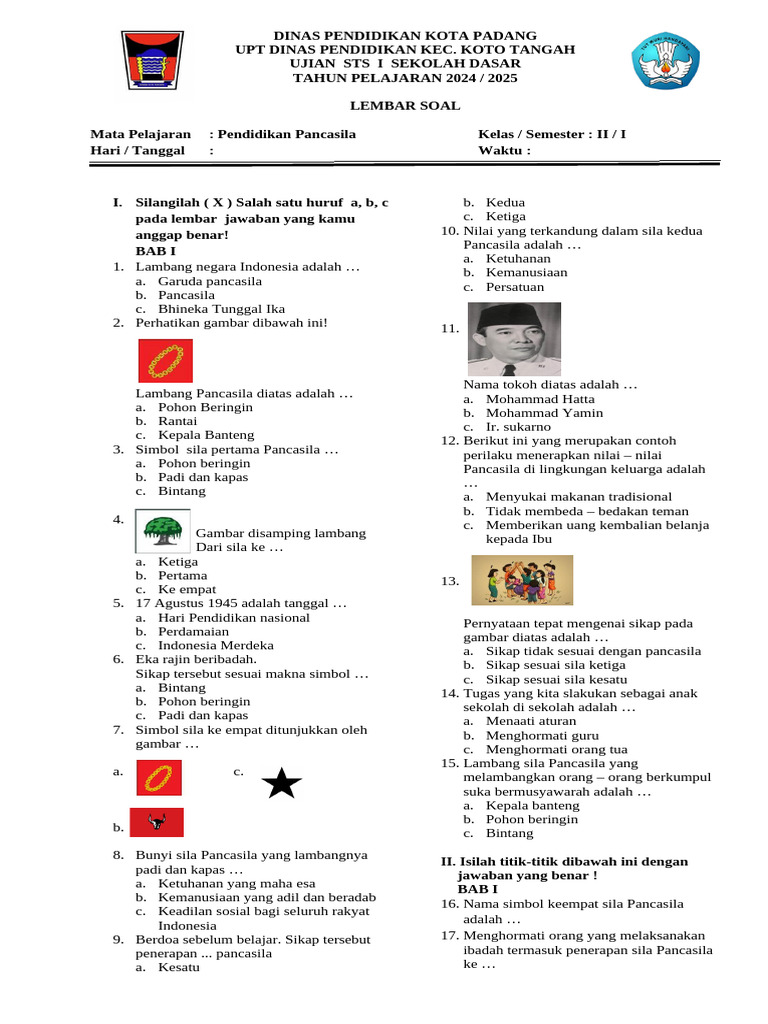 SOAL STS PP WENI KLS II | PDF