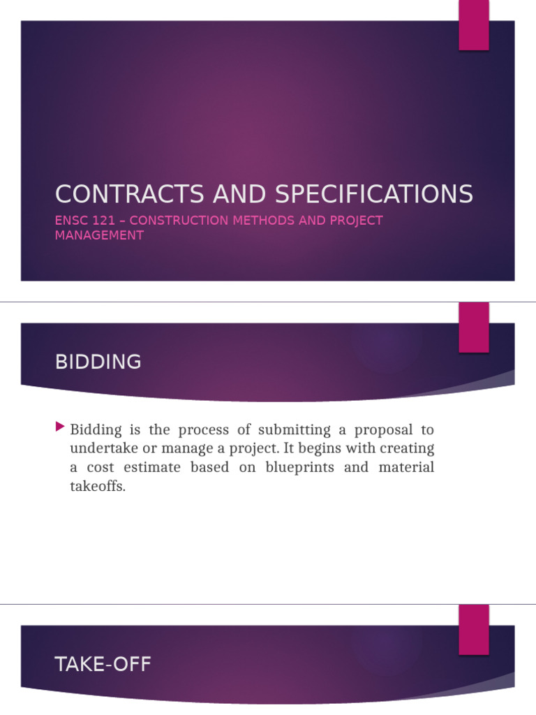 Lecture 4 - Contracts and Specifications | PDF | General Contractor ...