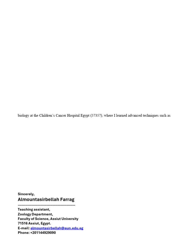Cover letter | PDF | Bioinformatics | Zoology