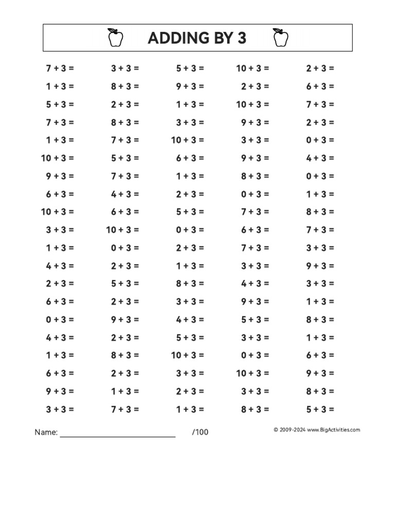Simple Addition Practice Worksheet | PDF