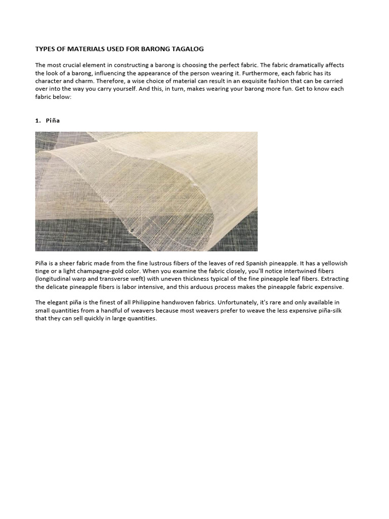 BARONG-TAGALOG-2 | PDF | Textiles | Fashion