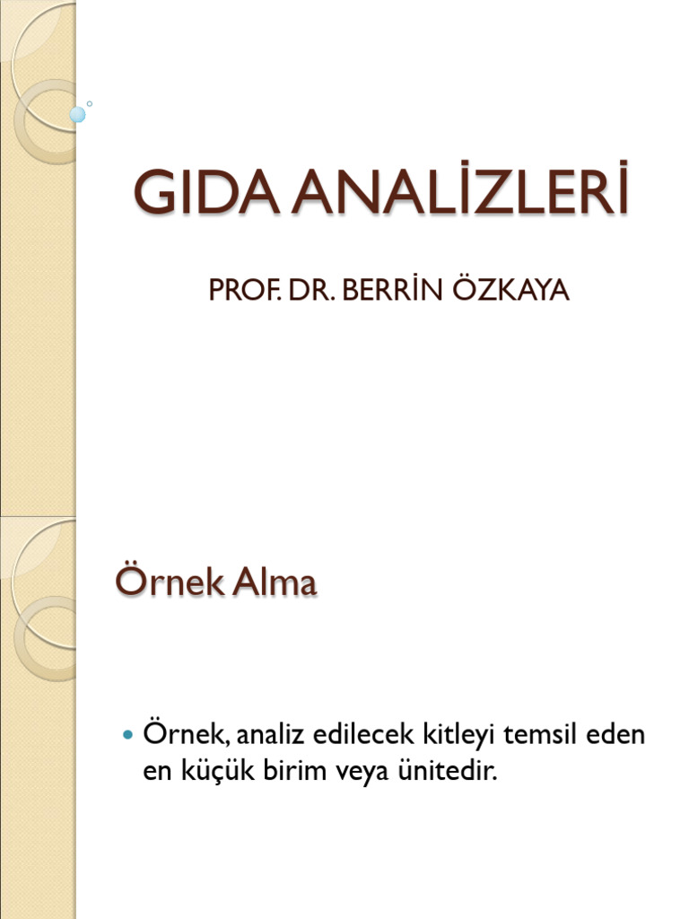 Gida Anali̇zleri̇ | PDF