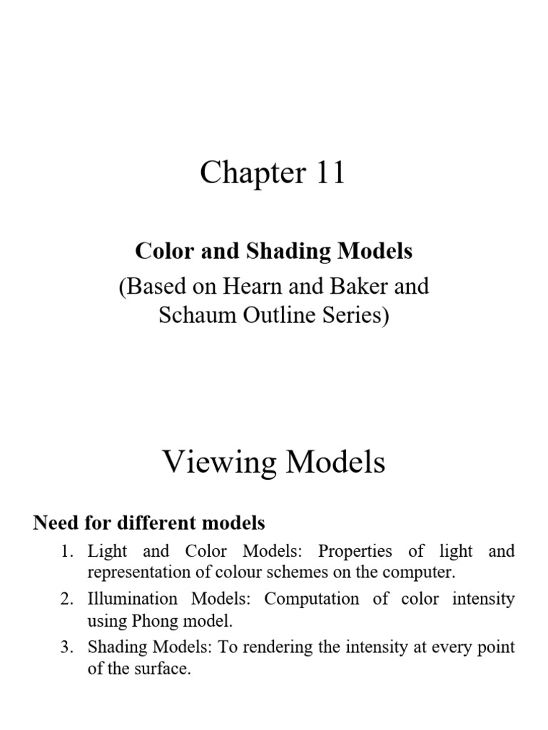 Ch11 Color and Shading Models MCA | PDF | Color | Rgb Color Model