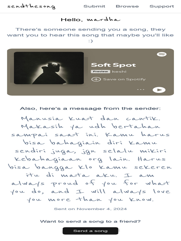 SendTheSong - Express Your Feelings Through Music Musical Messages | PDF