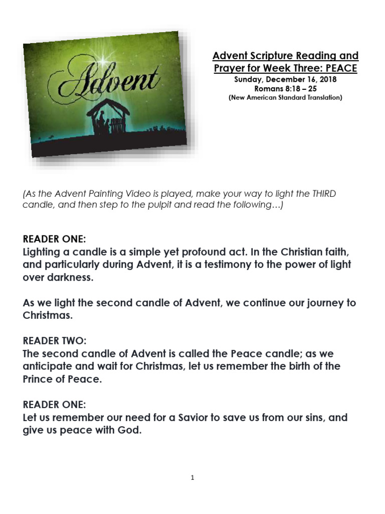 Advent Week 3: Scripture & Prayer for Peace | PDF | Advent | Jesus