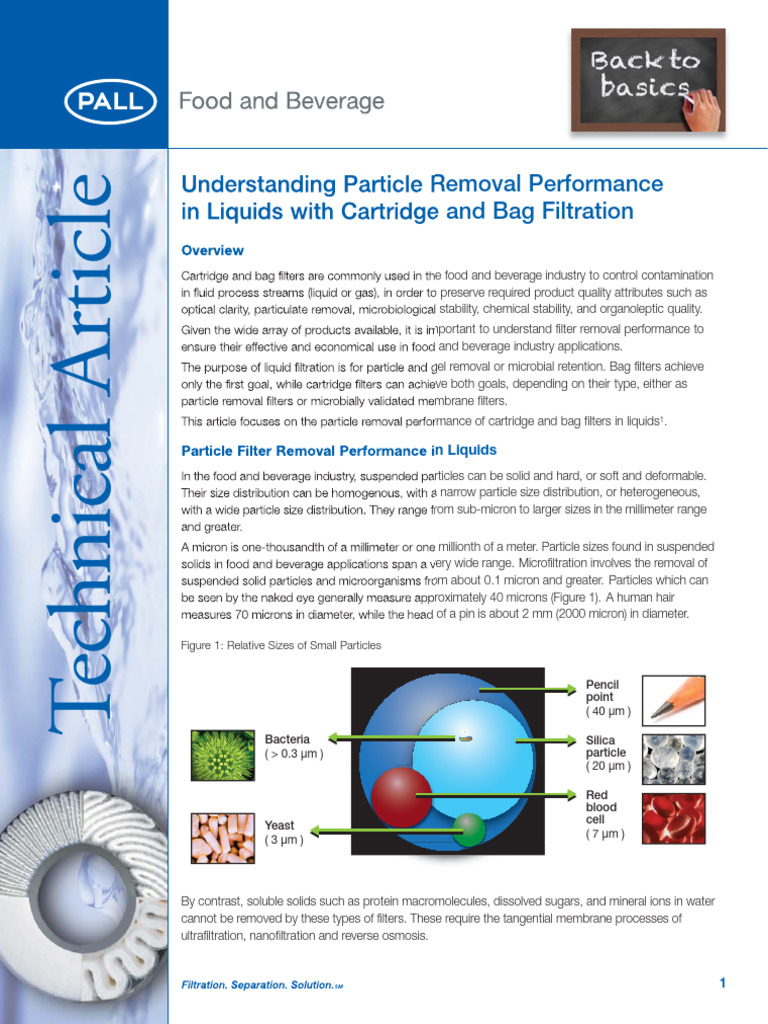 Particle Removal in Liquid Filtration | PDF | Filtration | Membrane ...
