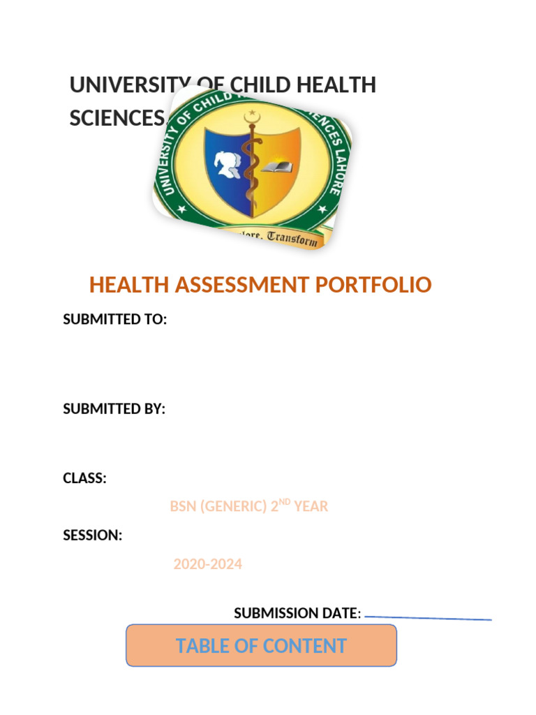 Health Assessment Portfolio | PDF | Pulse | Heart