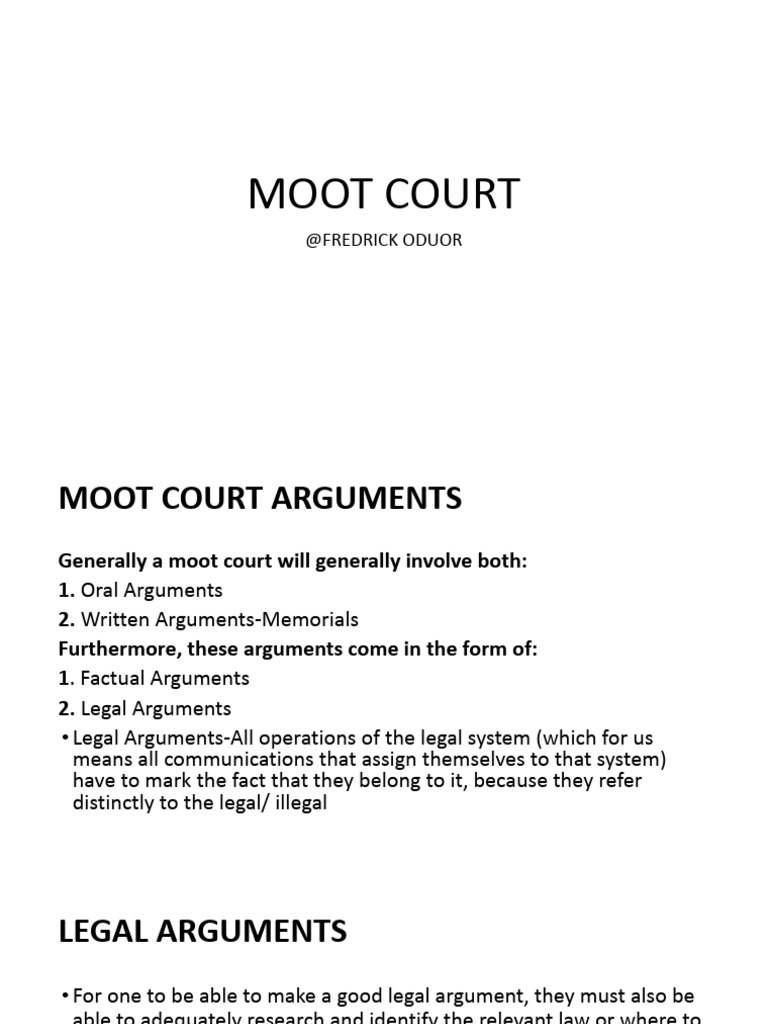 MOOT COURT.pptx | PDF | Argument | Citation