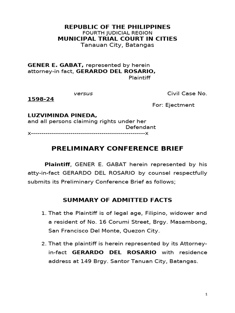 Ejectment Case: Gabat vs. Pineda | PDF | Lawsuit | Lease