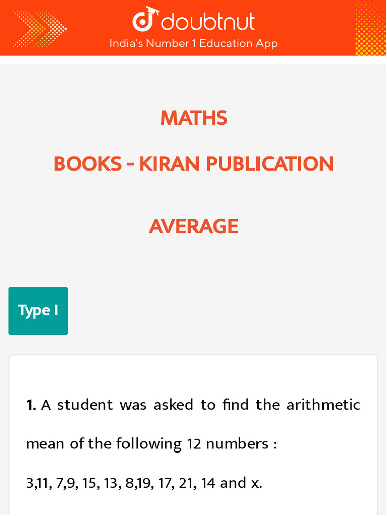 Arithmetic Mean Problems and Solutions | PDF | Mean | Mathematical Objects