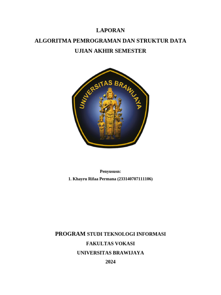 Algoritma Programan & Struktur Data(Laporan UAS) | PDF