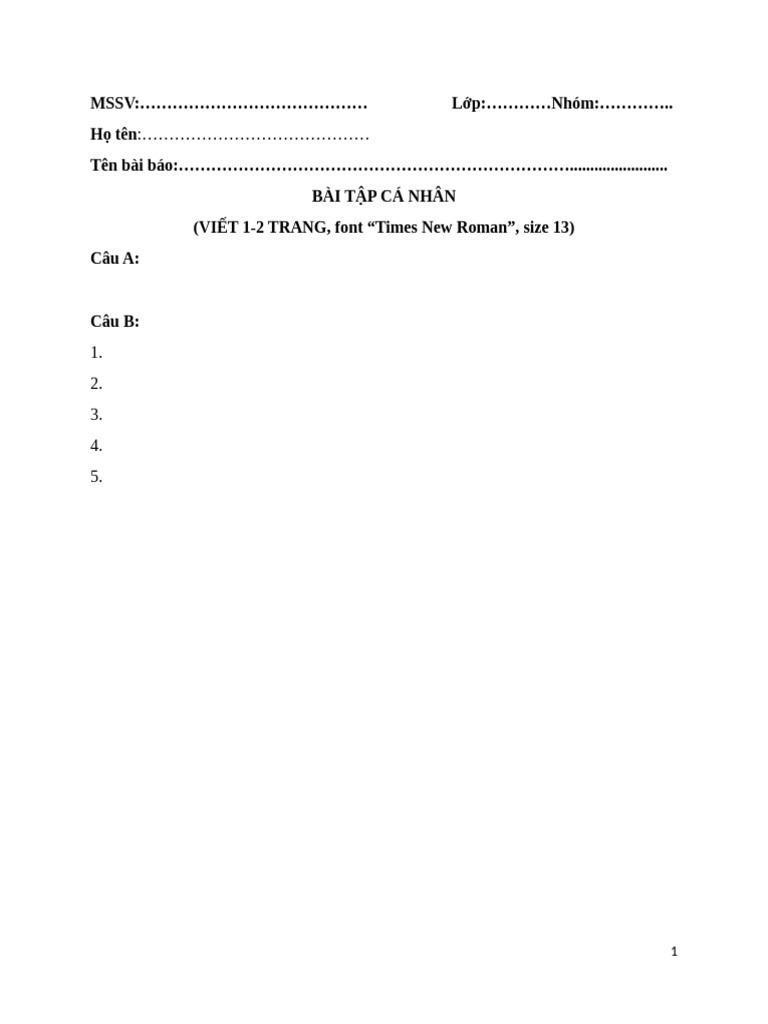 Mssv Hoten (Btcn) | PDF