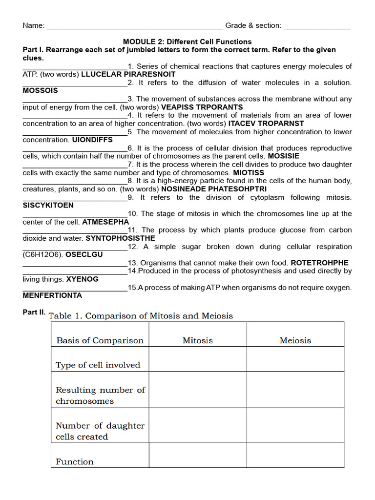 long quiz module 2 - 4 | PDF | Cell (Biology) | Dna