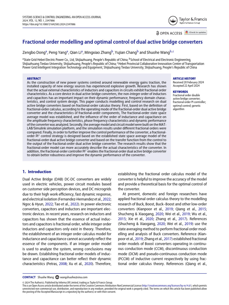 Fractional Order Modelling And Optimal Control Of Pdf Capacitor