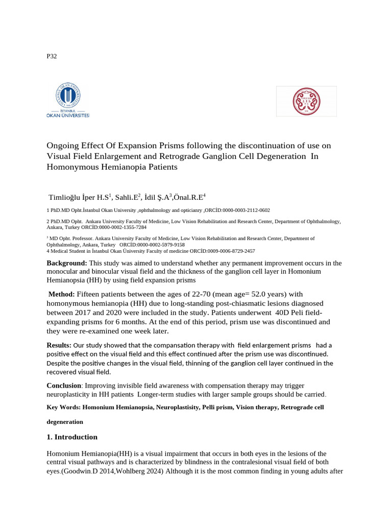 Ongoing Effect of Expansion Prisms Following The Discontinuation of Use ...