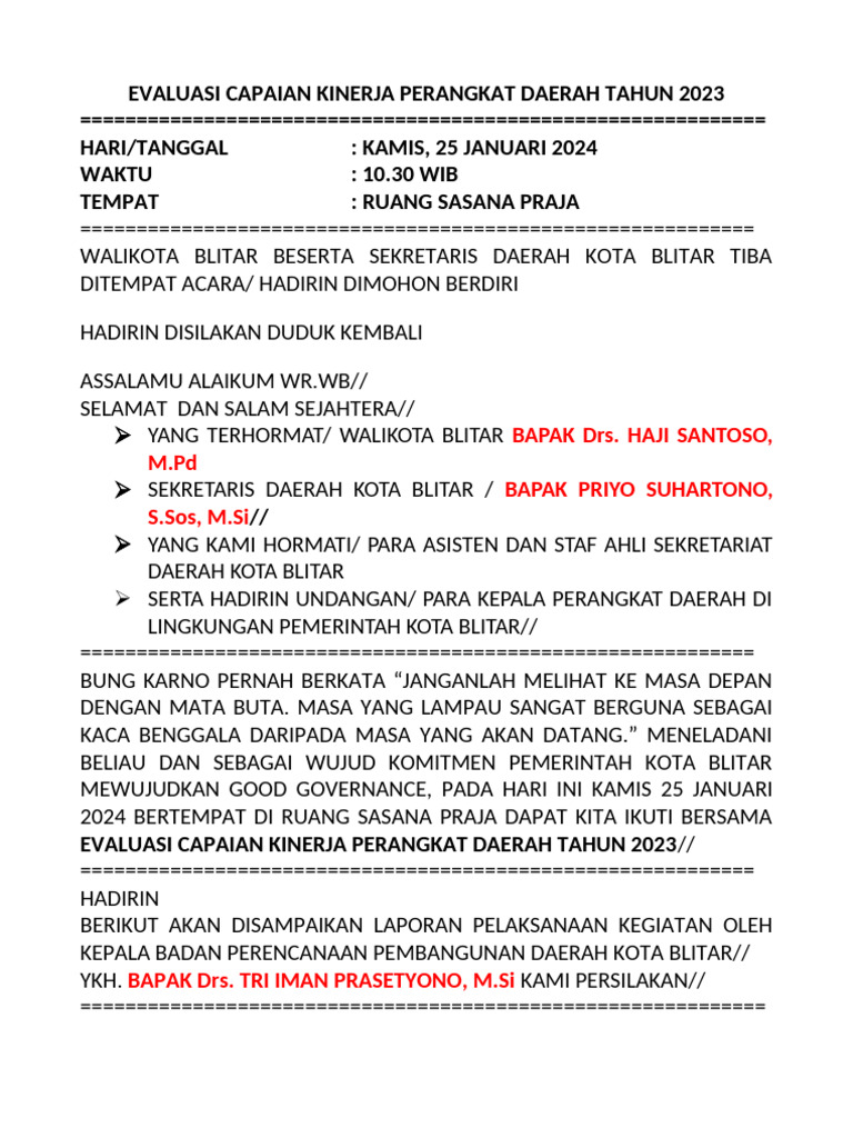 (0125) Evaluasi Capaian Kinerja Perangkat Daerah Tahun 2023 | PDF