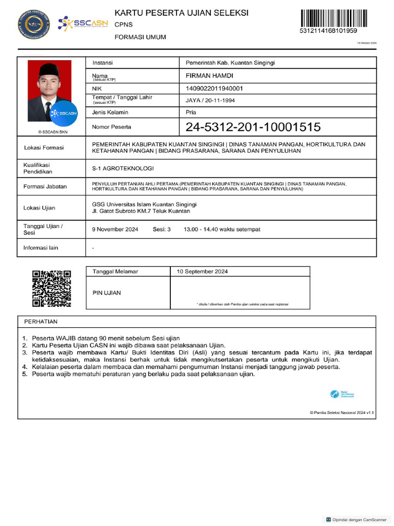 1409022011940001_kartuUjian Firman Hamdi(1) | PDF