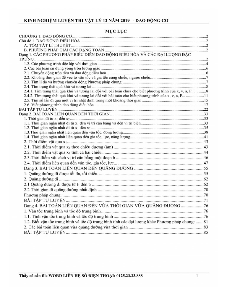 Full Cac Dang Bai Tap Dao Dong Co Thay Chu Van Bien (Phan 1) | PDF