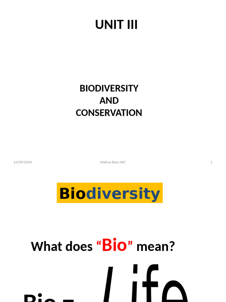 2023_NEP_Unit 3- Biodiversity and Conservation | PDF | Genetics | Human ...