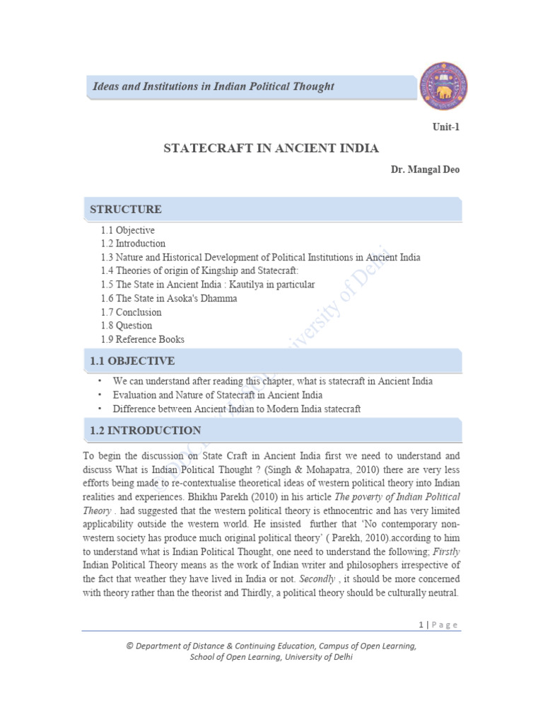 Ancient Indian Statecraft Explained | PDF | Dharma | Ashoka