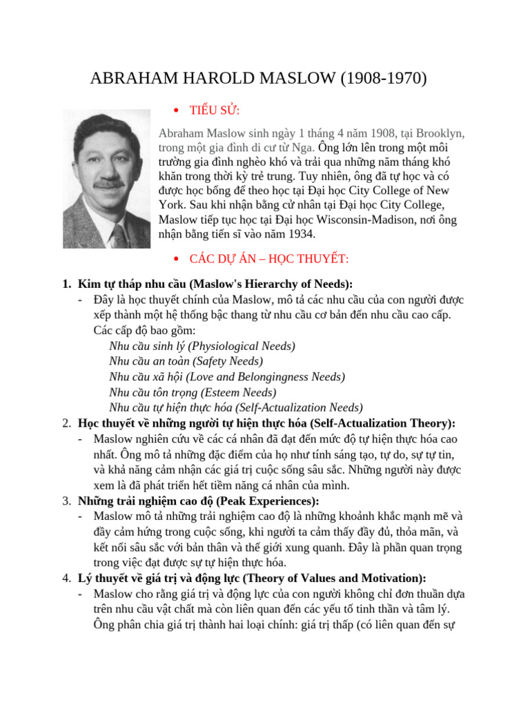 Abraham Maslow | PDF