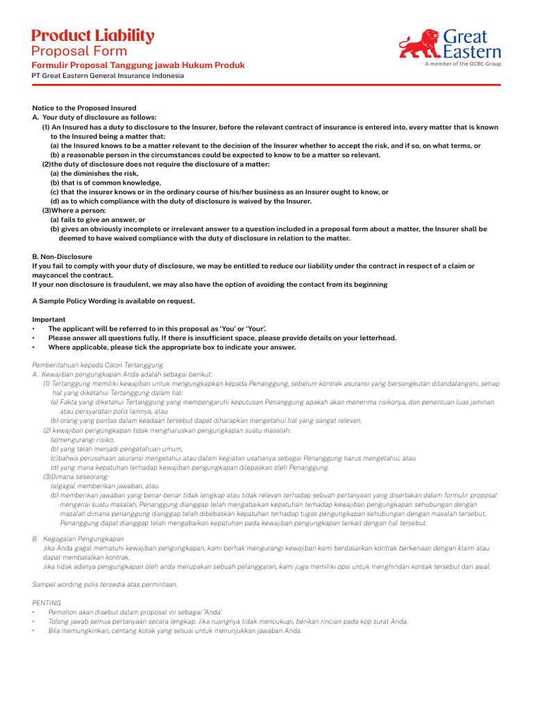 Gegi Product Liability Proposal | PDF