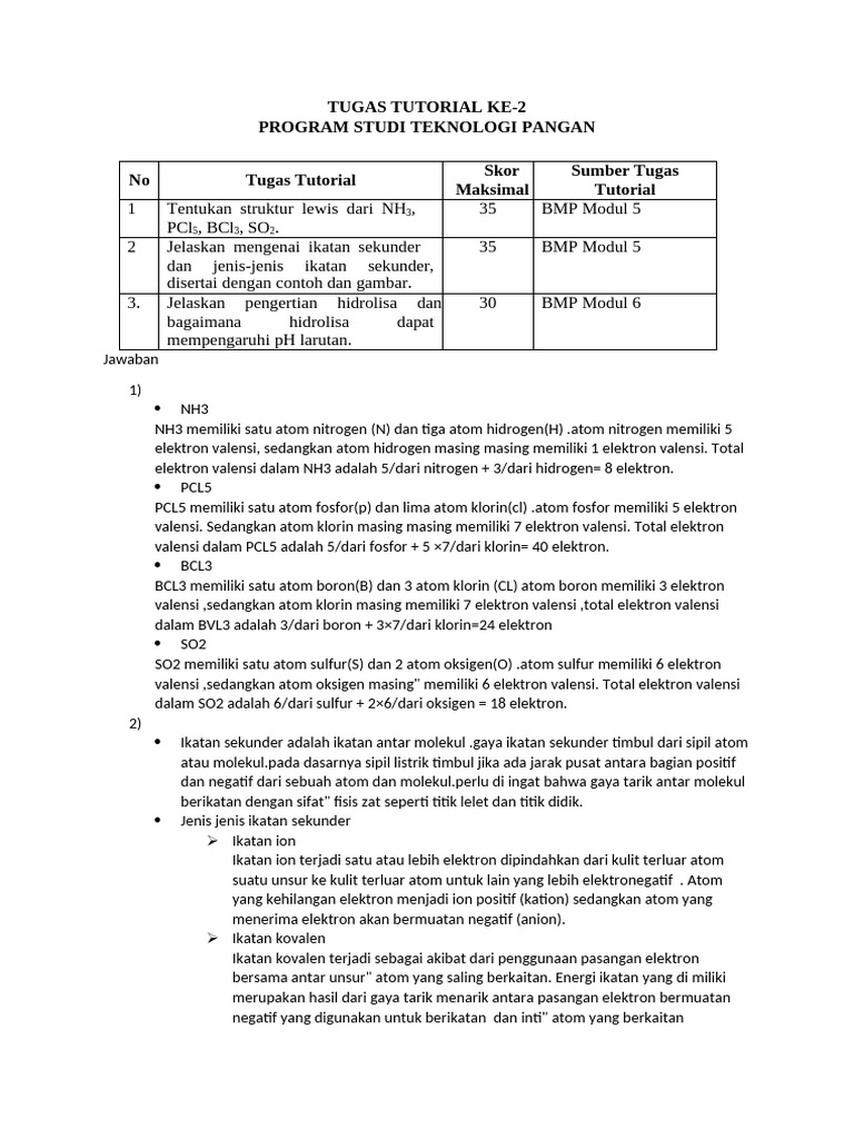 Tugas 2 Kimia Dasar | PDF