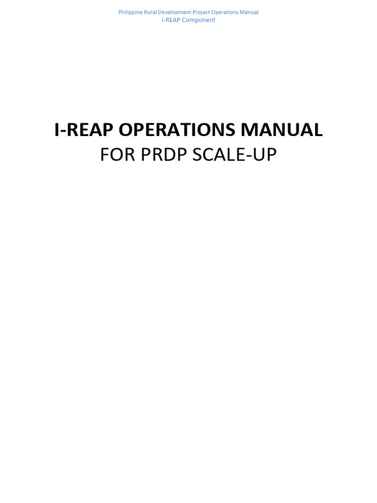 PRDP Scale Up I REAP Operations Manual 1 | PDF | Capacity Building ...