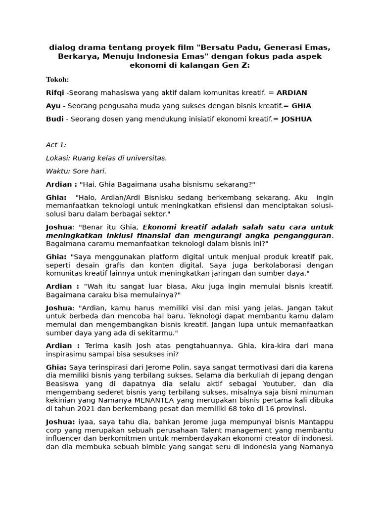 Naskah Film Pendek Revisi | PDF