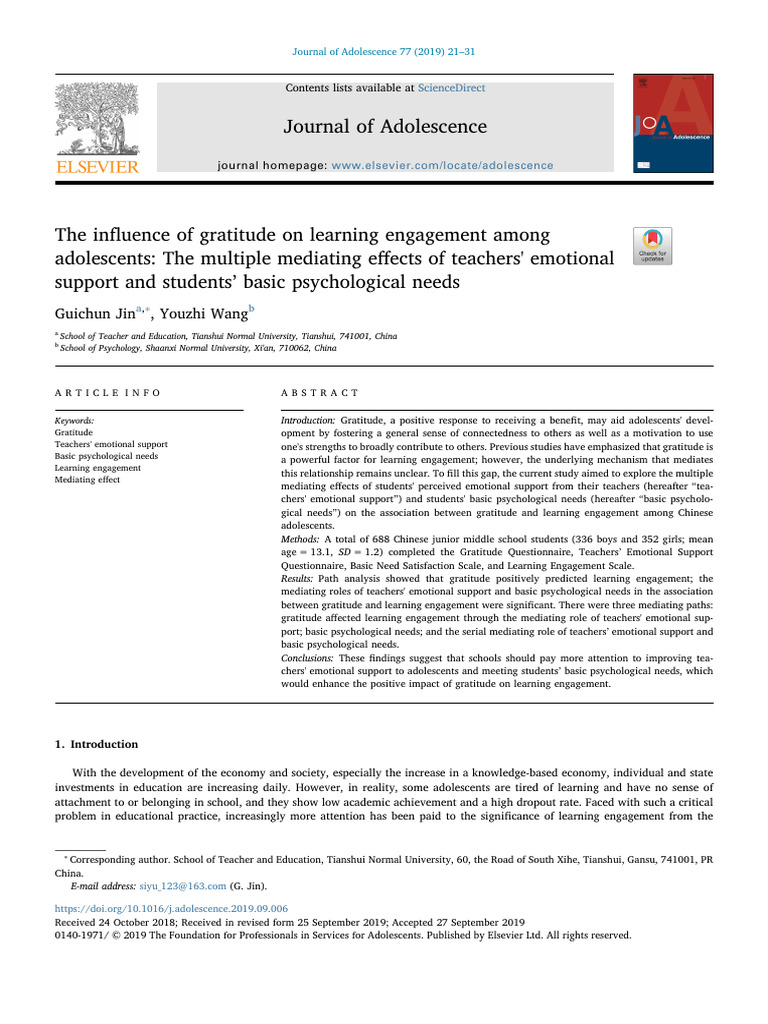 article 45 | PDF | Gratitude | Psychology